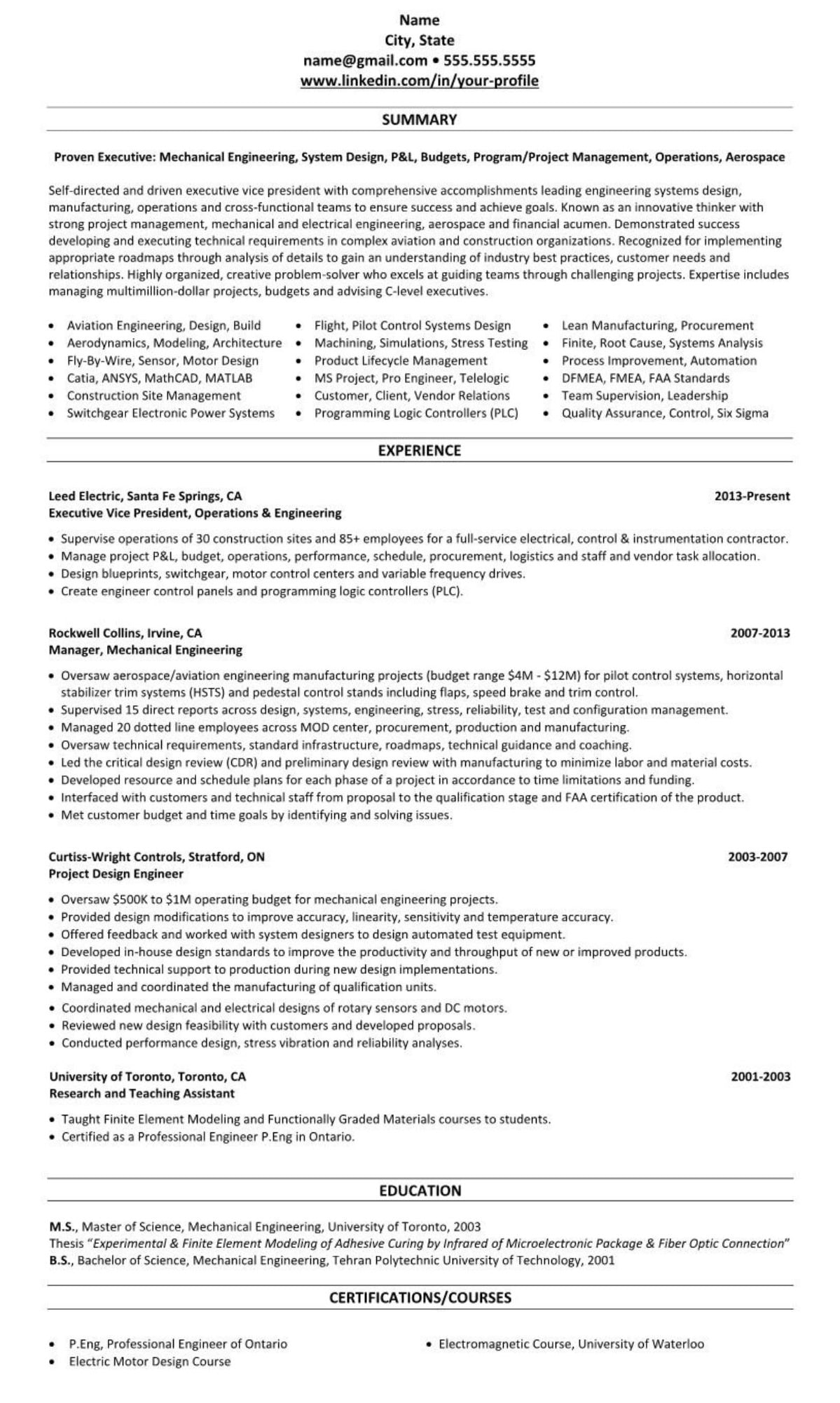 Verkaufen Subtil H he Linkedin Summary For Mechanical Engineer Ablassen 